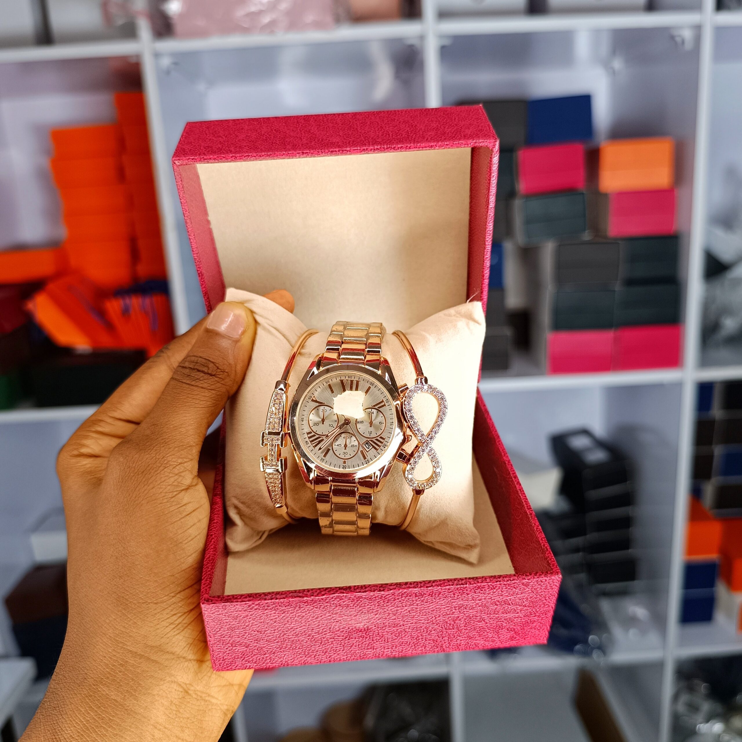 Mk Women rose gold watch and bracelet set - DOR Collections Store